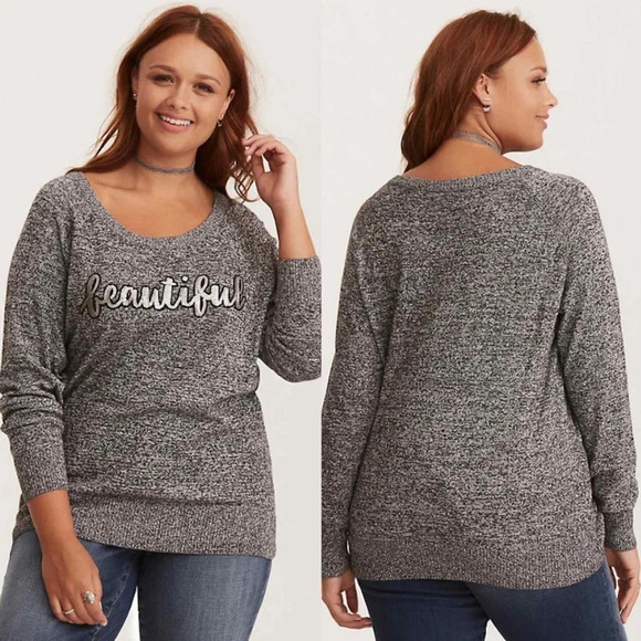 torrid | Sweaters | Torrid Sequin Beautiful Raglan Sweater | Poshmark